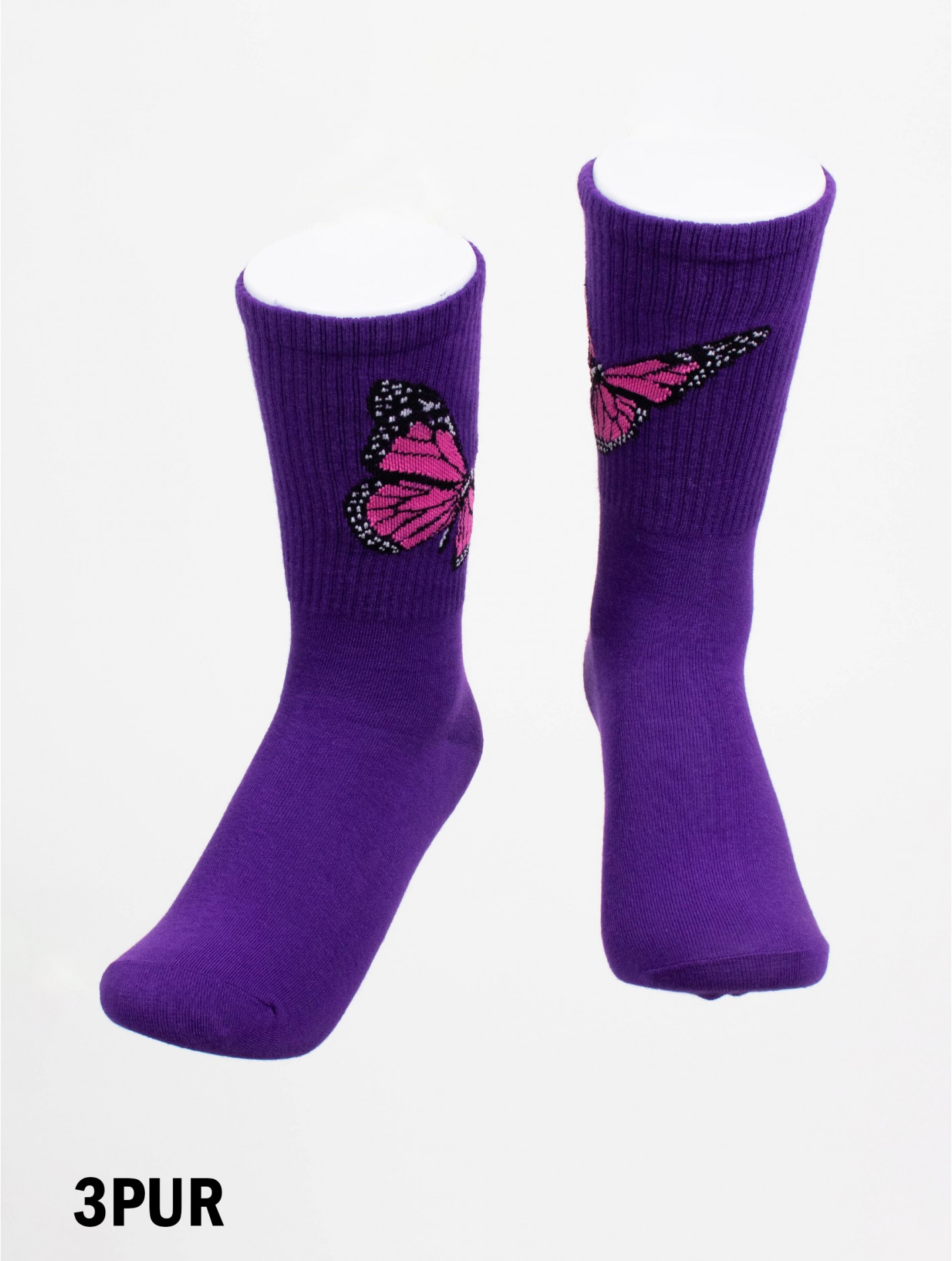 Butterfly Print High-Rise Sock