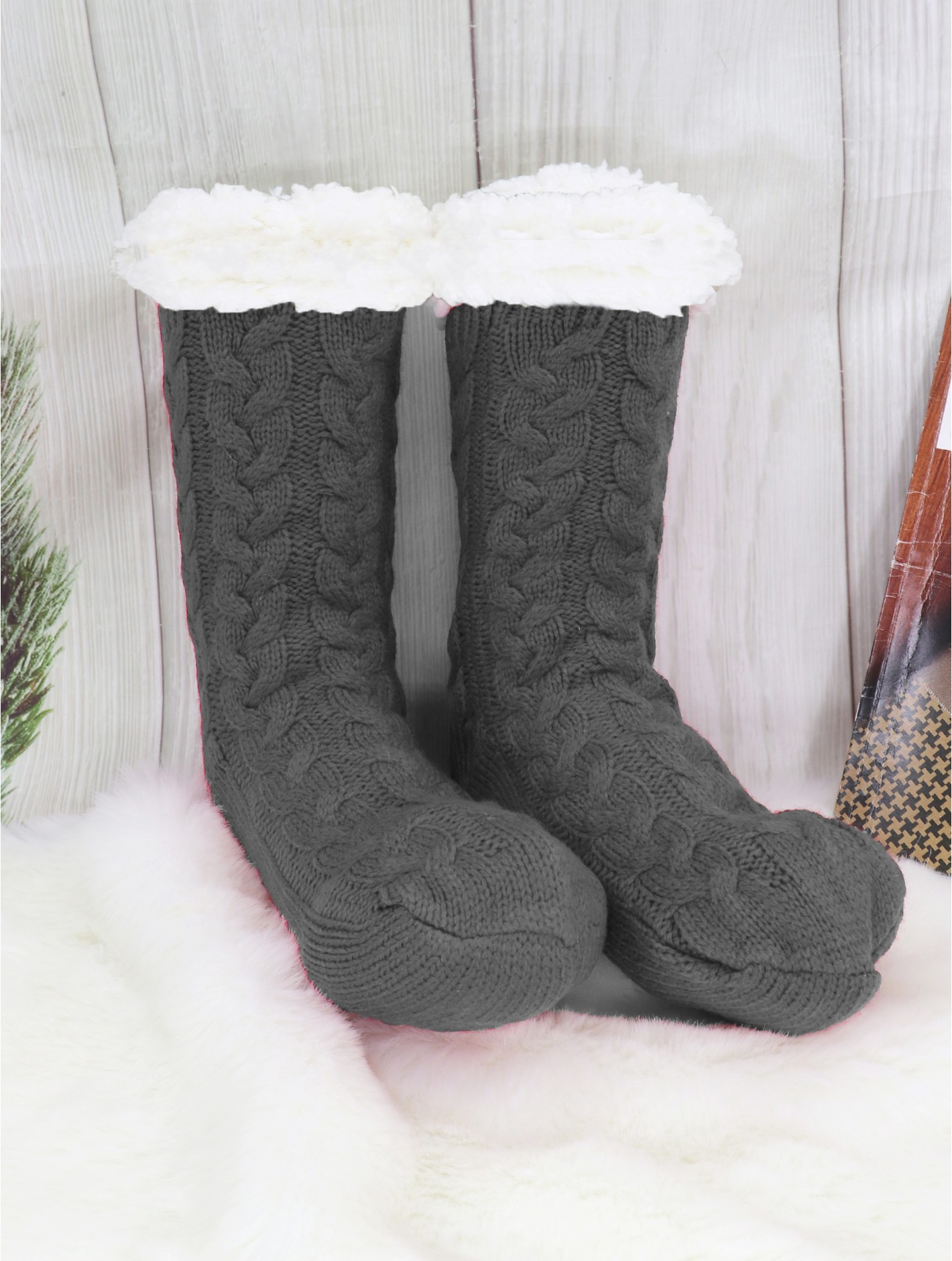 Plaid Indoor Anti-Skid Slipper Socks