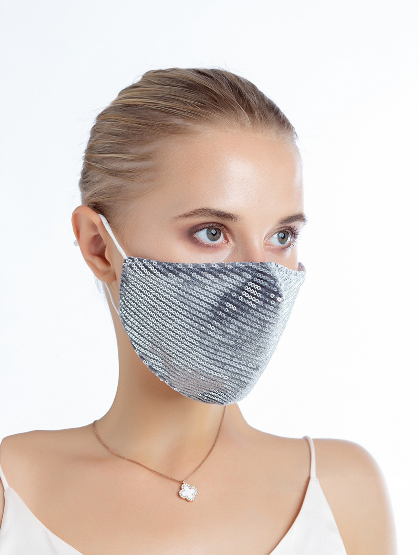 Sequins Design Face Mask w/ Filter Pocket