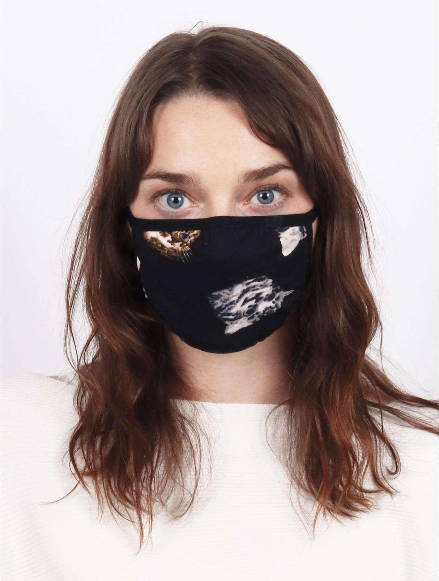 Reversible Cat Patterned Fabric Face Mask