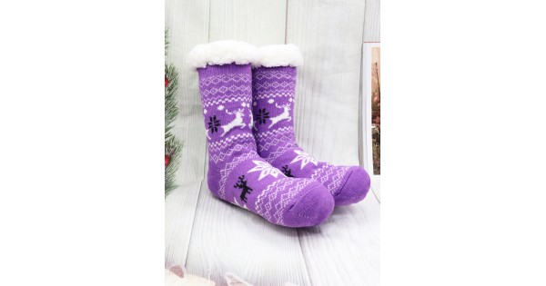 Snowflakes & Reindeer Patterned Reading Socks
