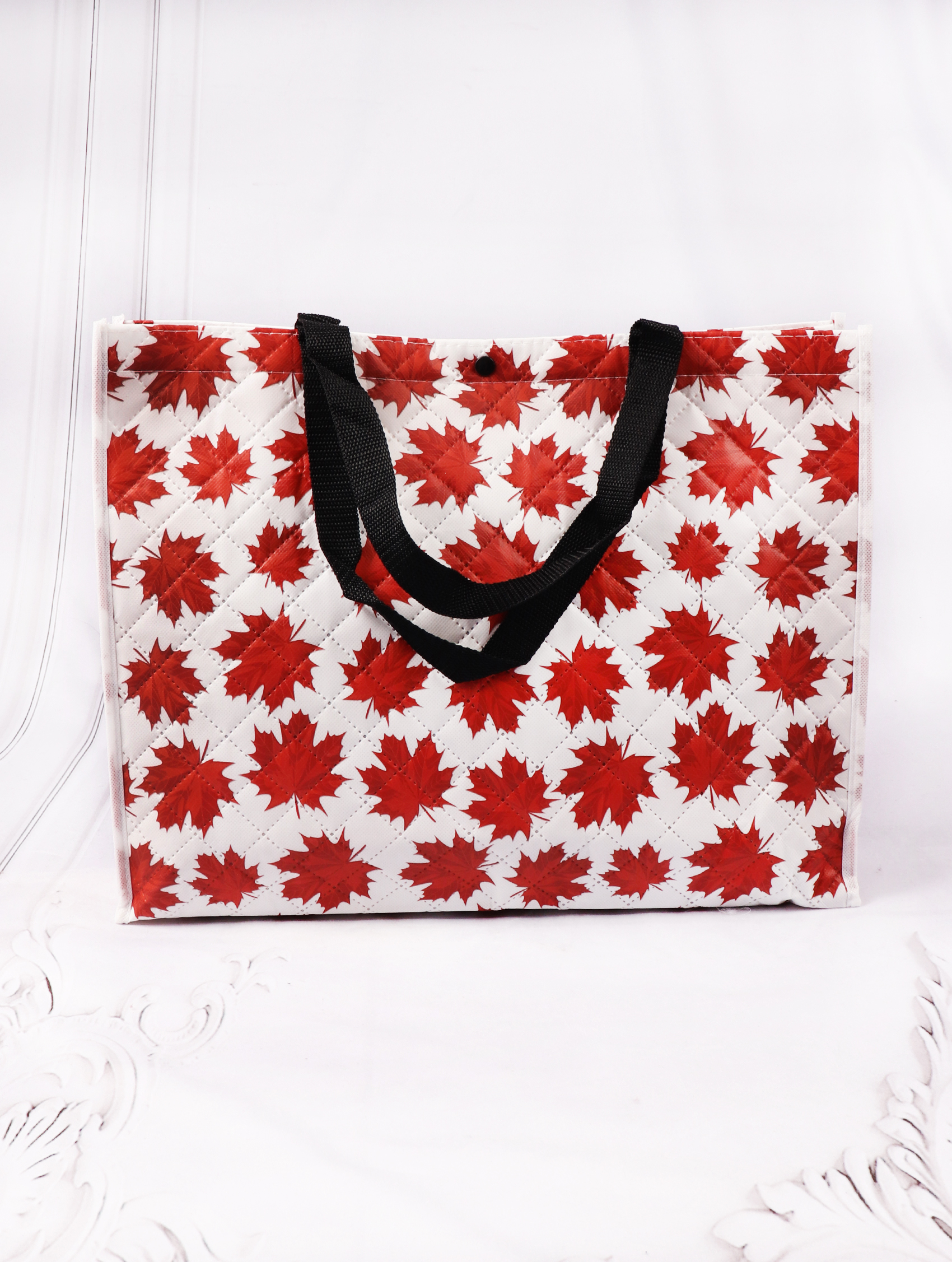 Eco-Friendly Maple Leaf Non-Woven Bag with Button 6 Bags/ Set