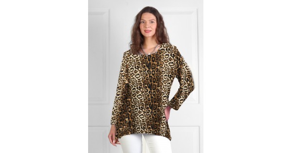 Ladies Abstract Printed Knit Fashion Top