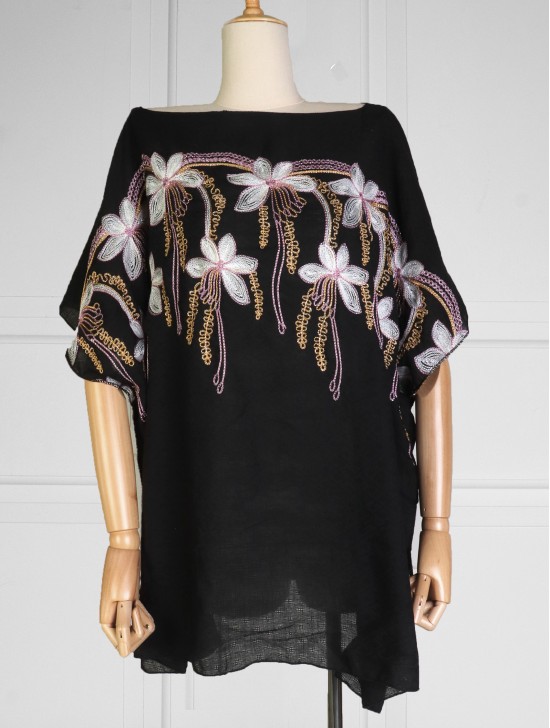 Stitched Flower Design Fashion Flowy Top