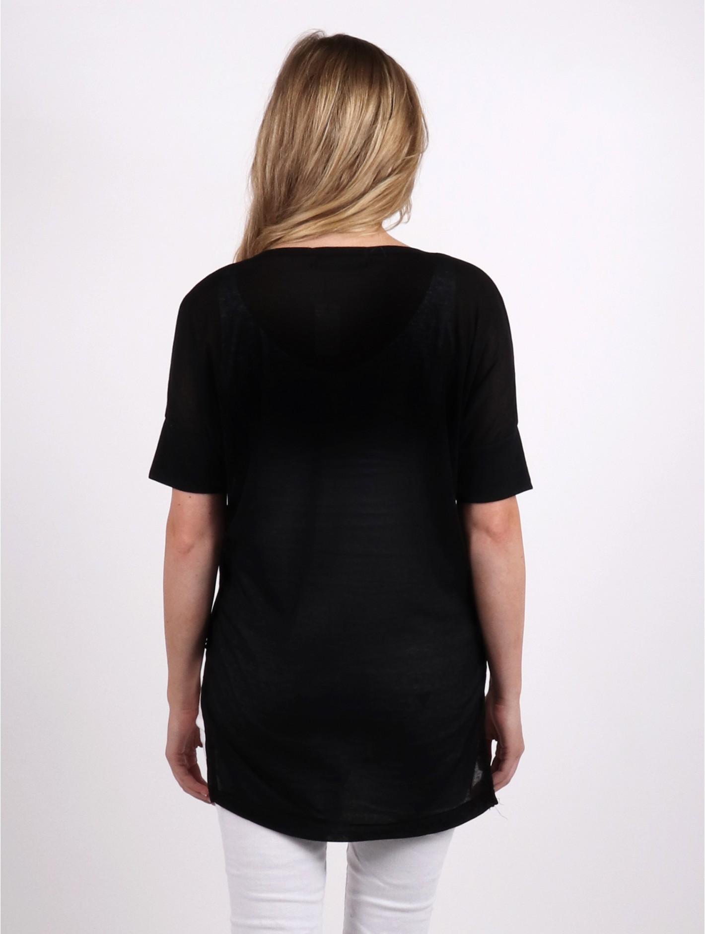 Breathable V Neck High-Low Short Sleeved Loose Top