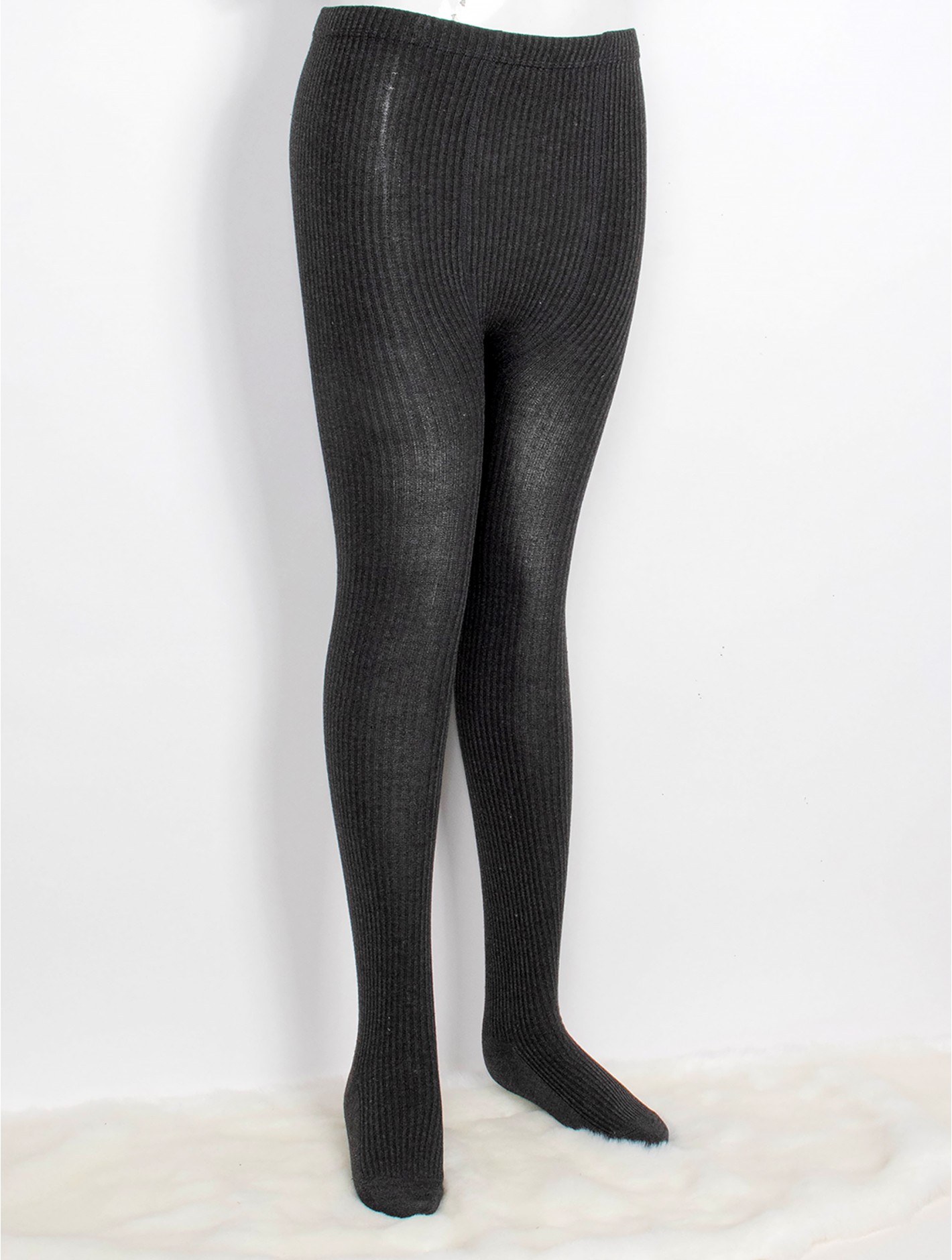 Comfortable Stretchy Full-length Footed Ribbed Tights