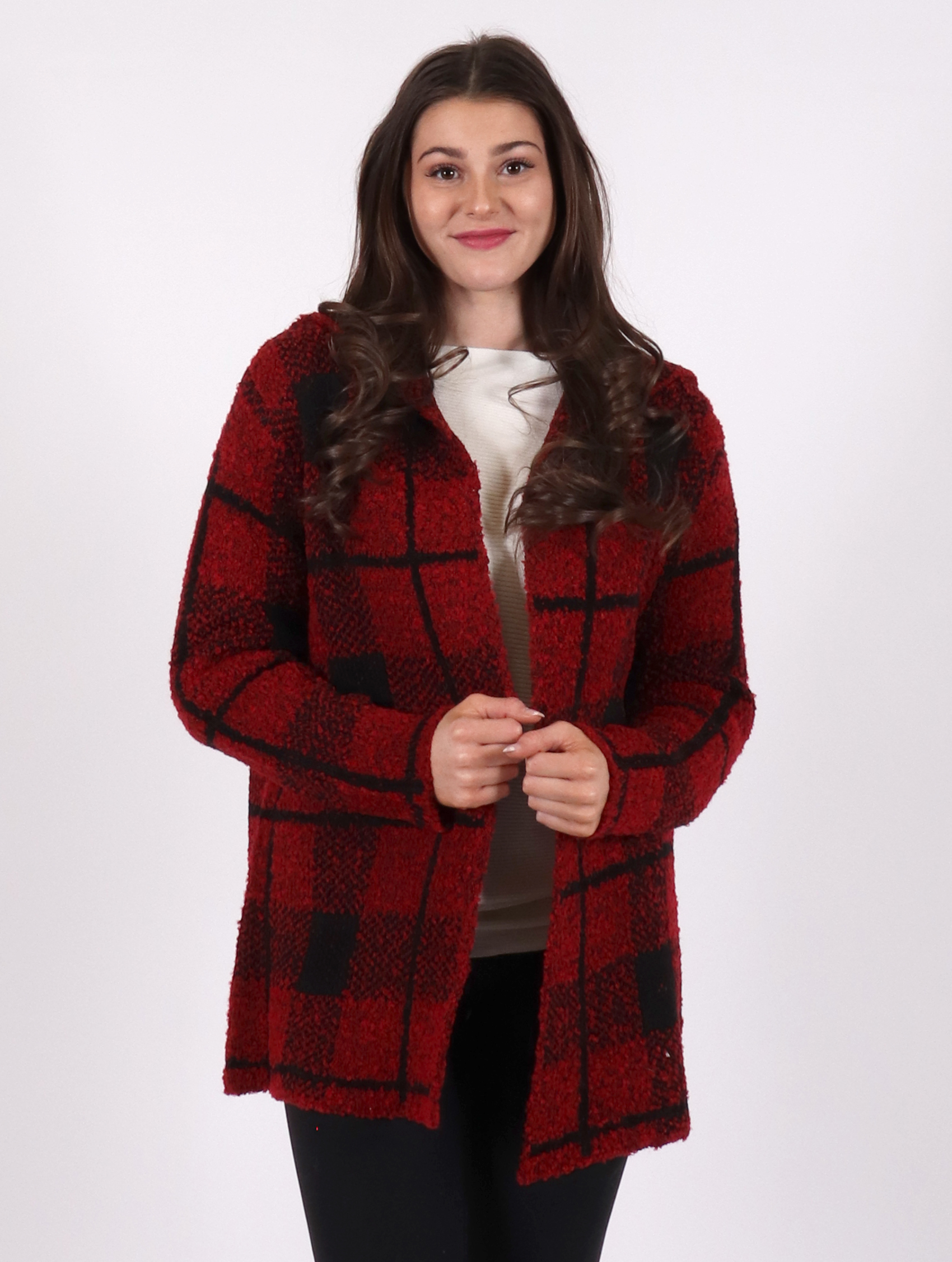 Canadiana Plaid Knit Cardigan