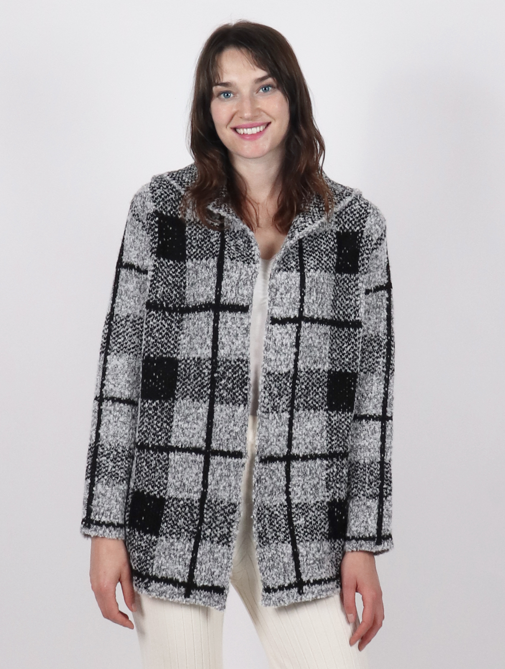Canadiana Plaid Knit Cardigan