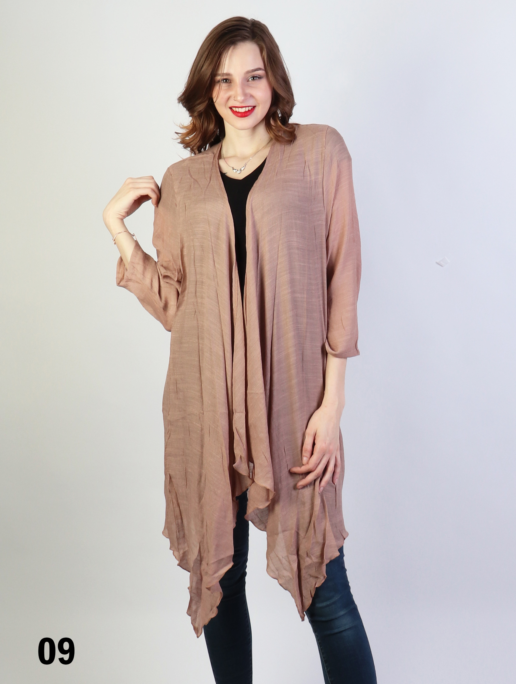 Solid Long-Sleeved Maxi Cardigan