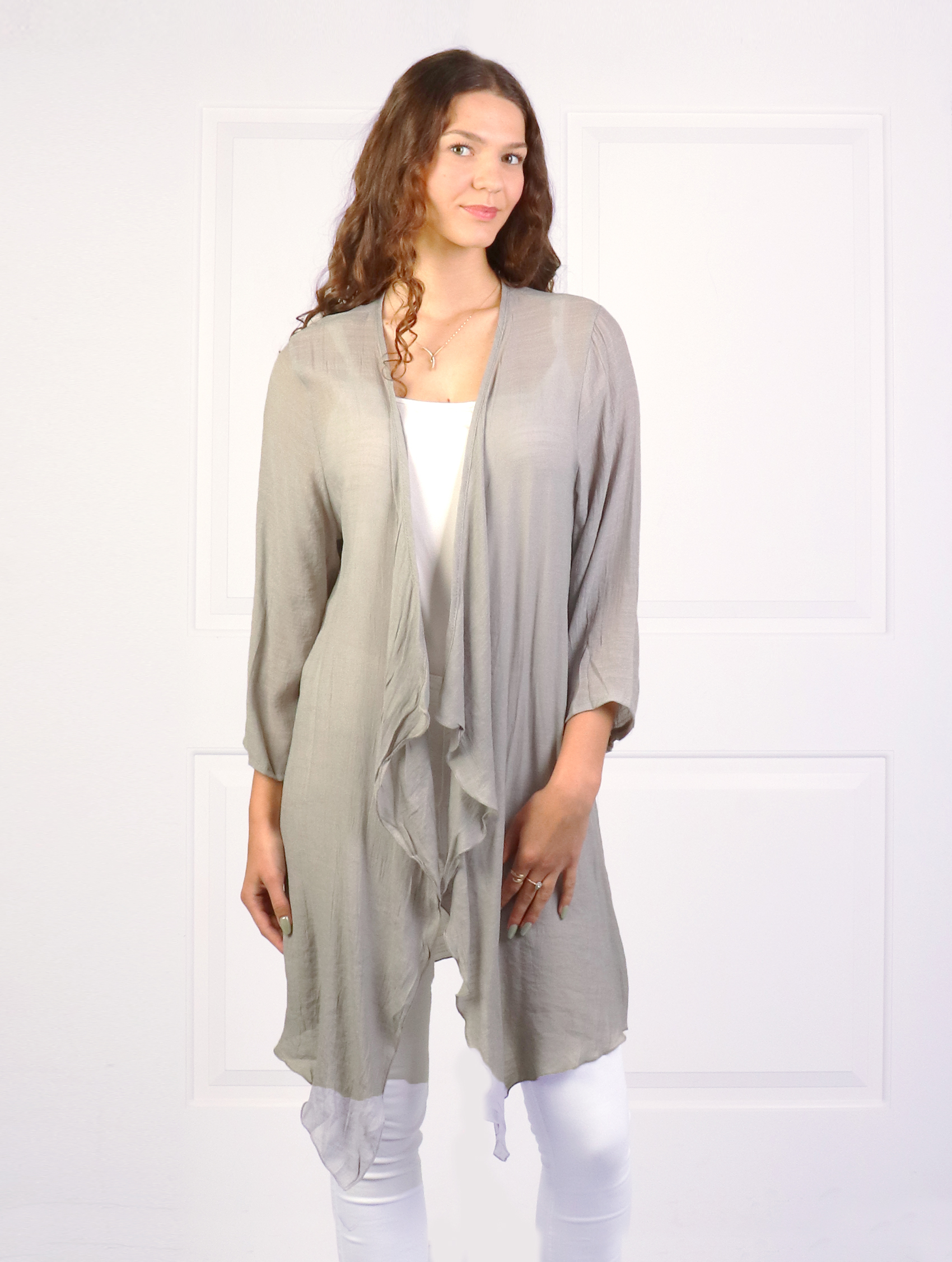 Solid Long-Sleeved Maxi Cardigan