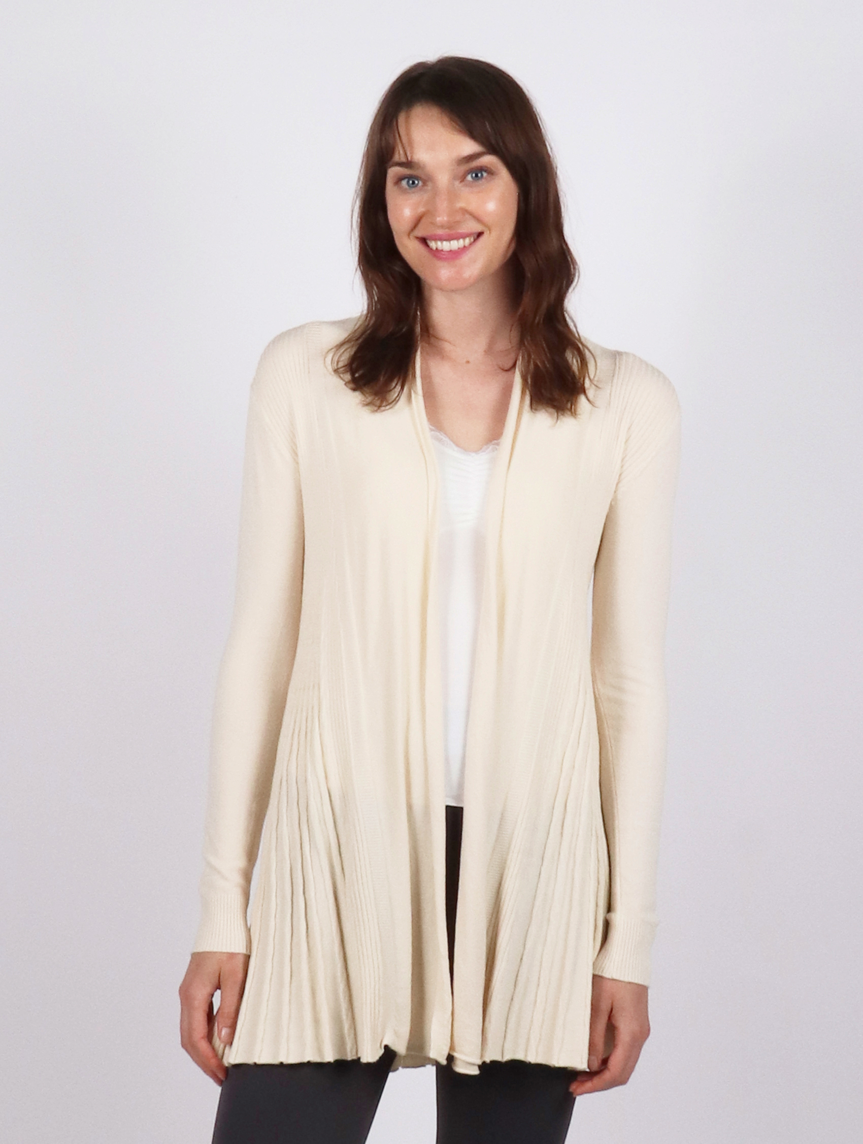 Solid Color Soft and Stretchy Open-Front Cardigan