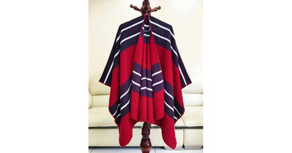 Soft Abstract Striped Cape