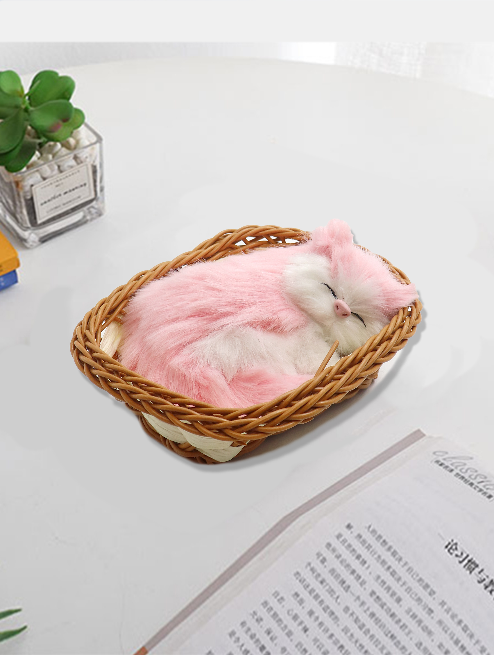 Cat in Basket, Meowing