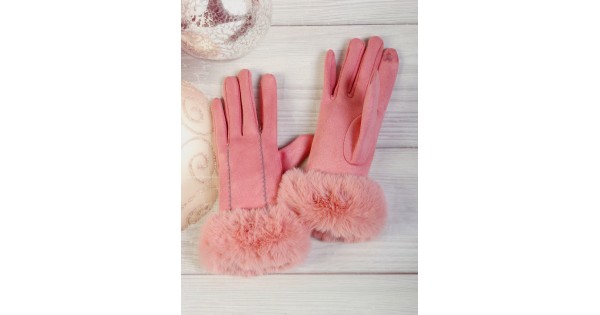 Solid Colour Stitched Pattern Touch Screen Gloves