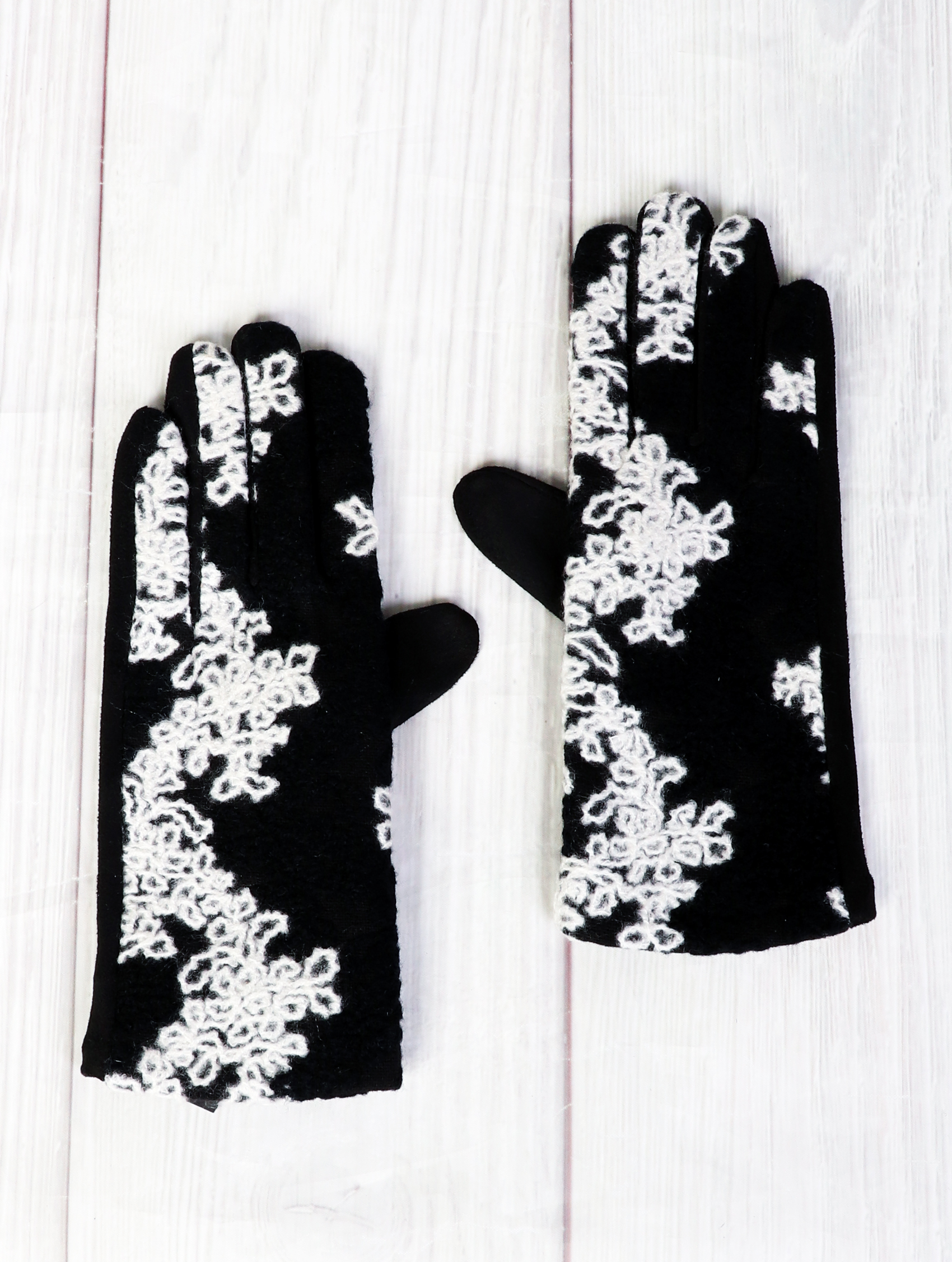 Color Pattern Stitch Touch Screen Gloves