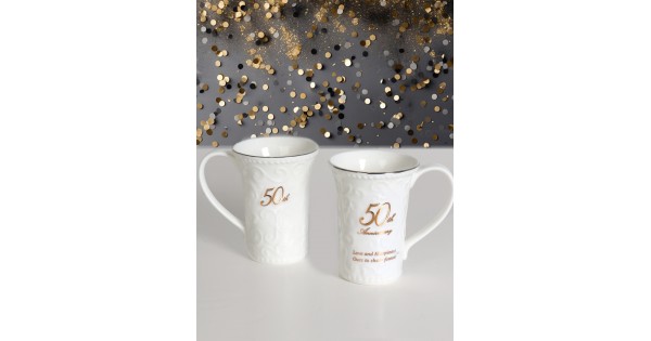 50th Anniversary Mugs With Gift Box