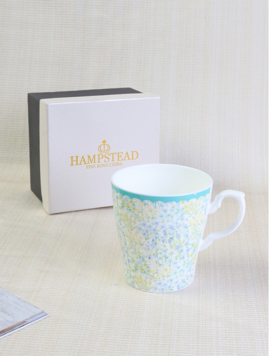 Porcelain Blue Flowers Mug With Gift Box