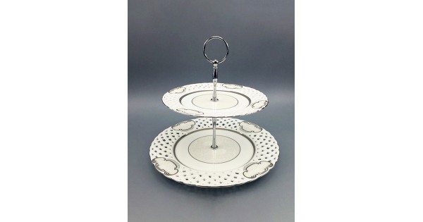 2 Layer Cake Plate With Gift Box