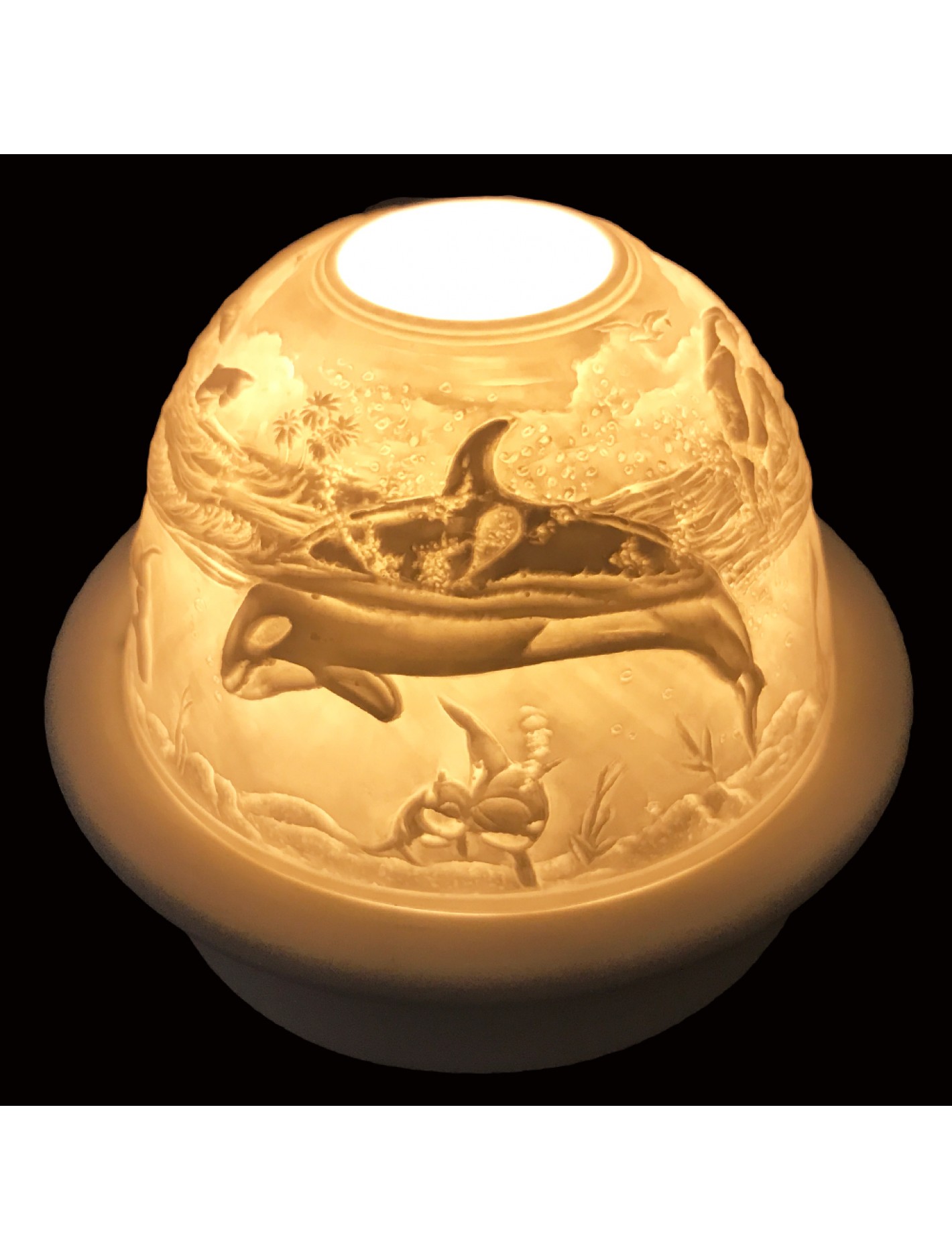 Whale Candle Dome Light w/Candle Plate