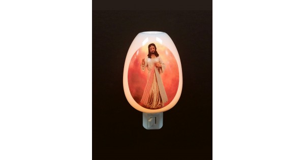 Porcelain Divine Mercy Night Light With Gift Box