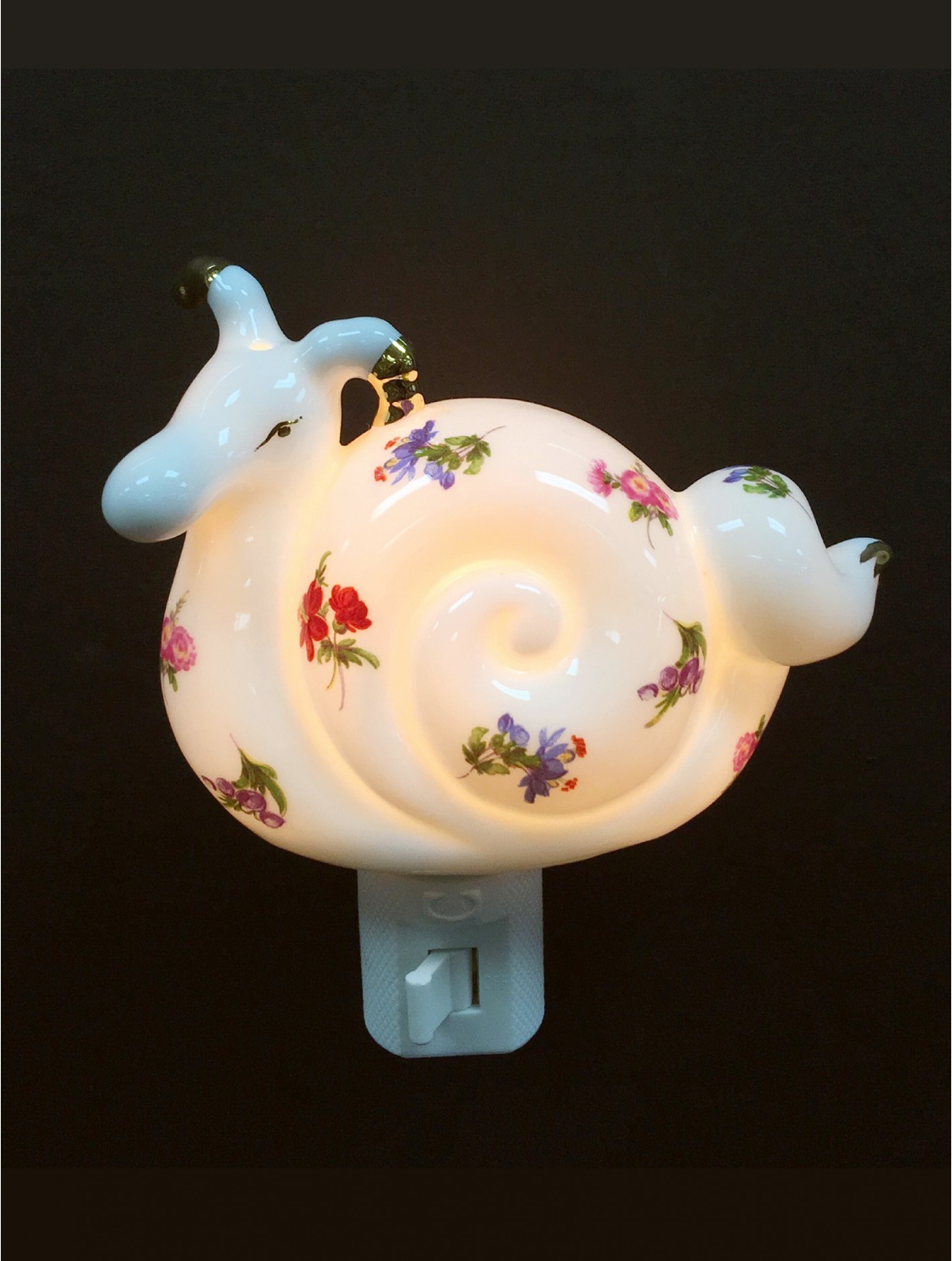 Porcelain Snail Night Light with Gift Box