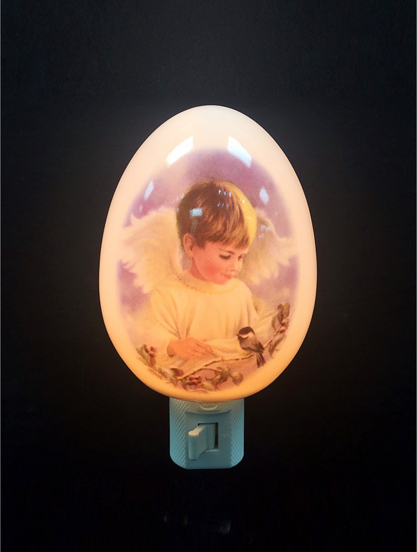 Porcelain Angel Boy Night Light with Gift Box