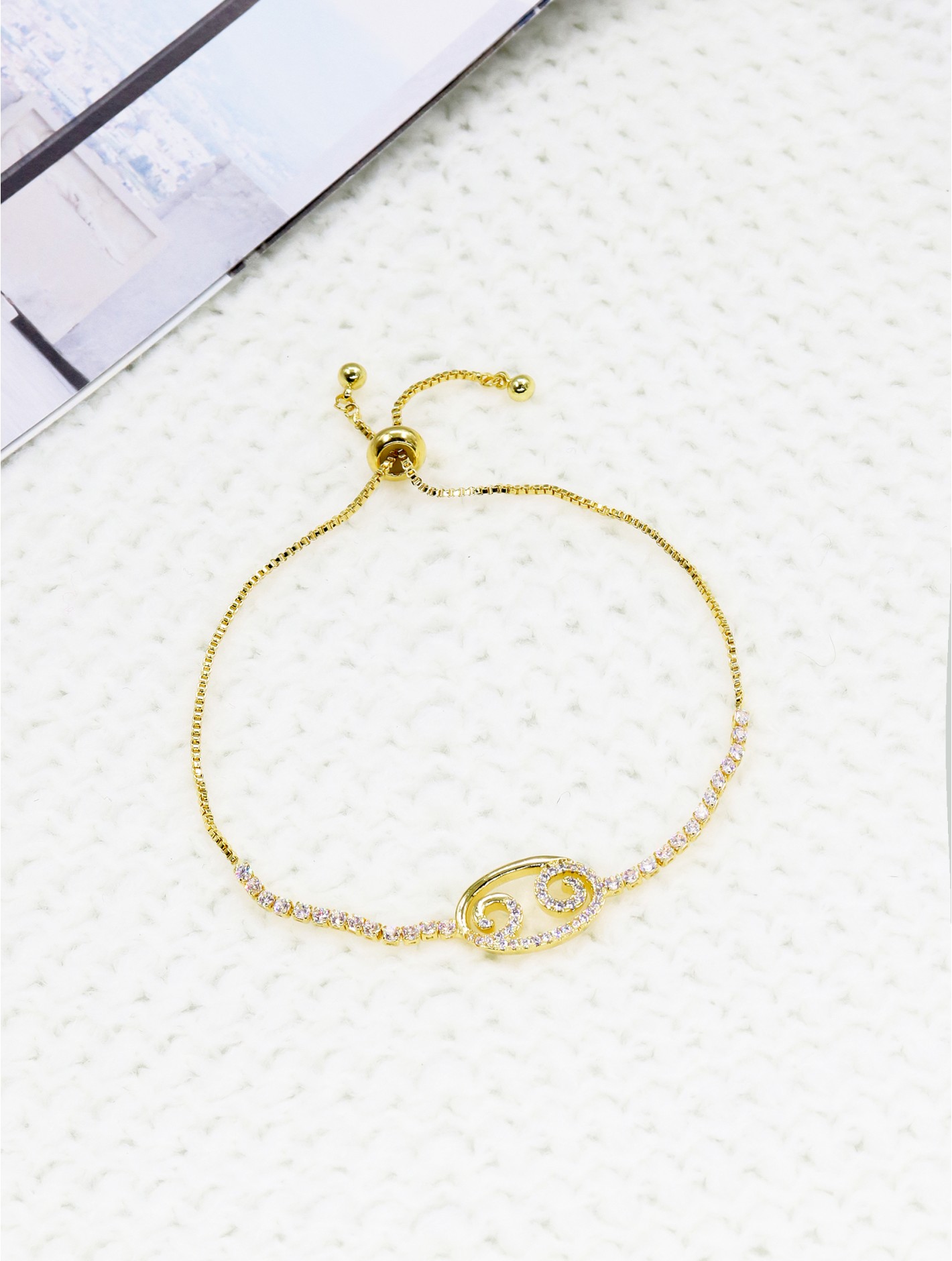 Adjustable Rhinestone Stretch Bracelet W/ Oval Adjustable Rhinestone ...