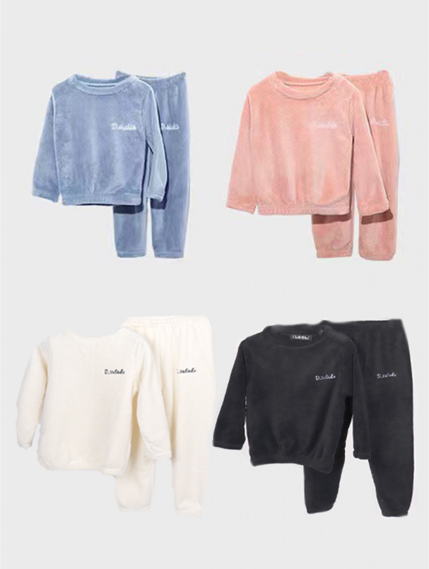 Kids Solid Colored Sweat Shirt and Pants Set