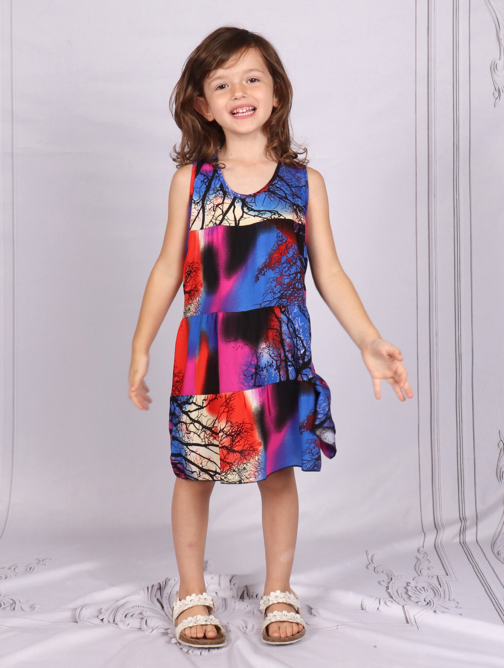 Kids Super Soft Bow Tie Shoulder Strap Fashion Dress (3-7 Yrs)