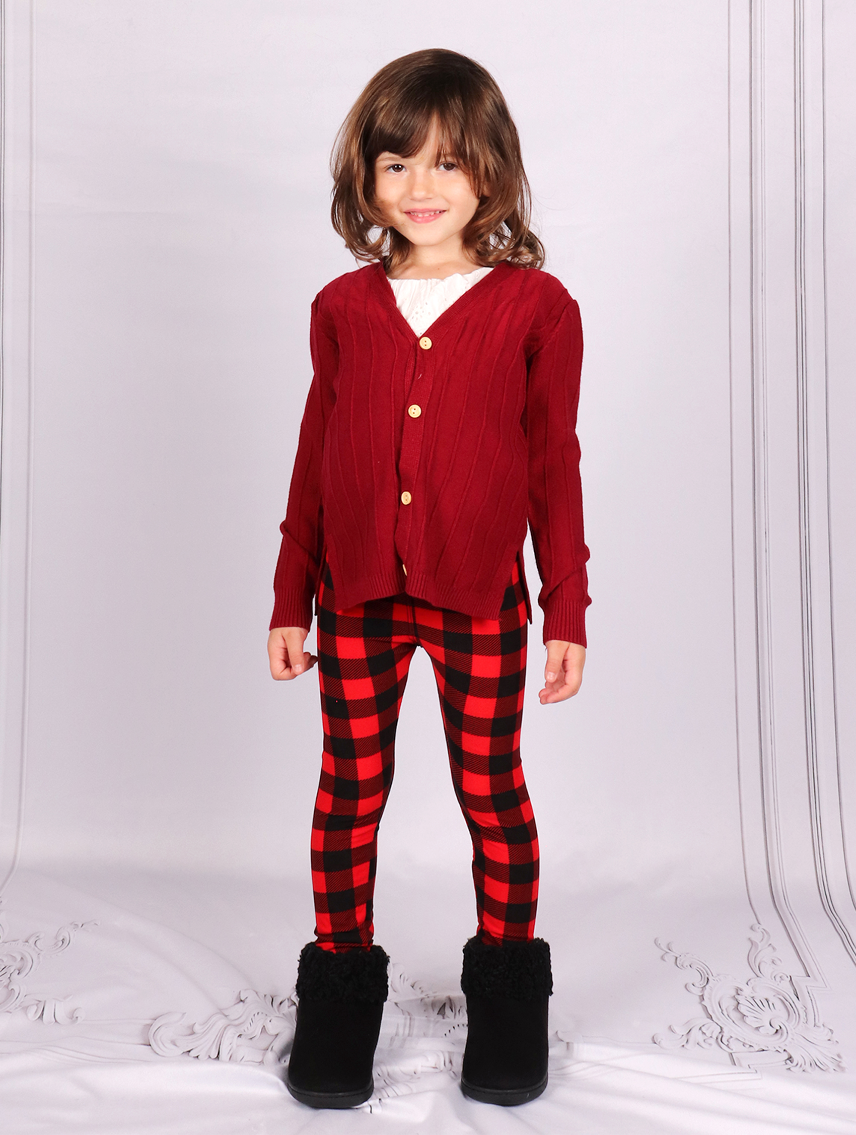 Kids Solid Colour Button Sweater