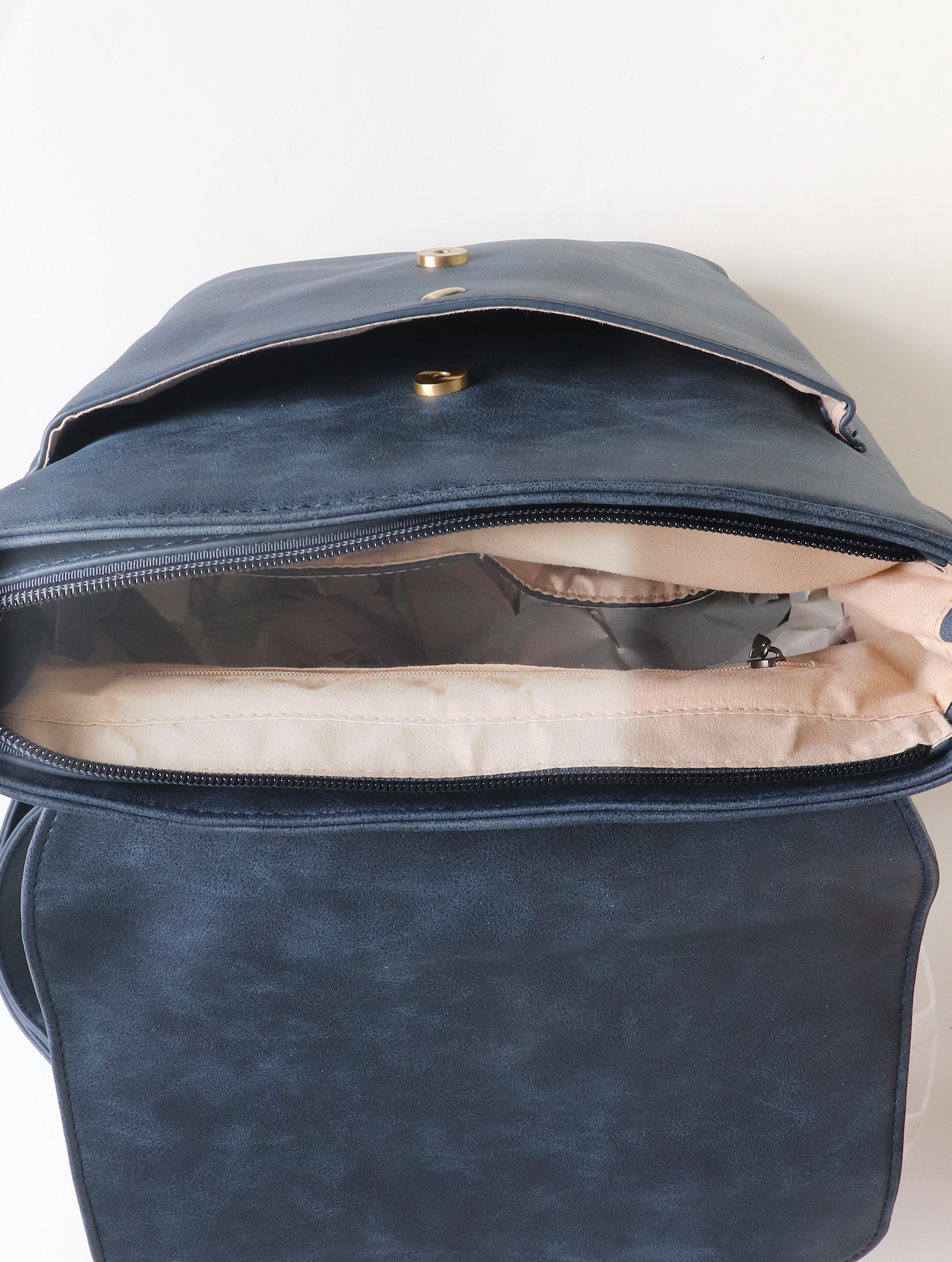 Faux Leather Laptop Backpack W/ Multiple Compartments
