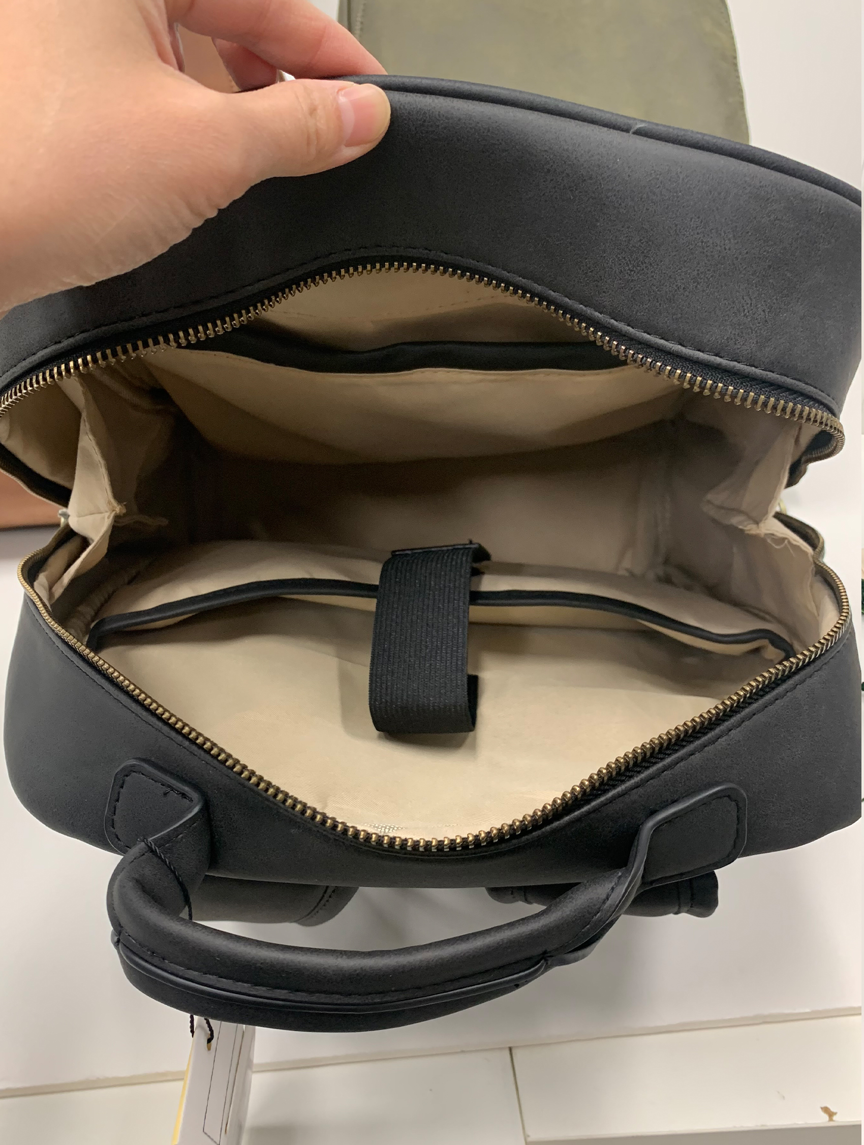 Faux Leather Laptop Backpack W/ Multiple Compartments