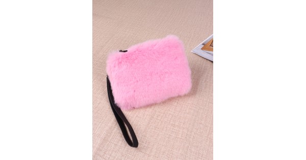 Rectangular Plush Purse W/ Strap