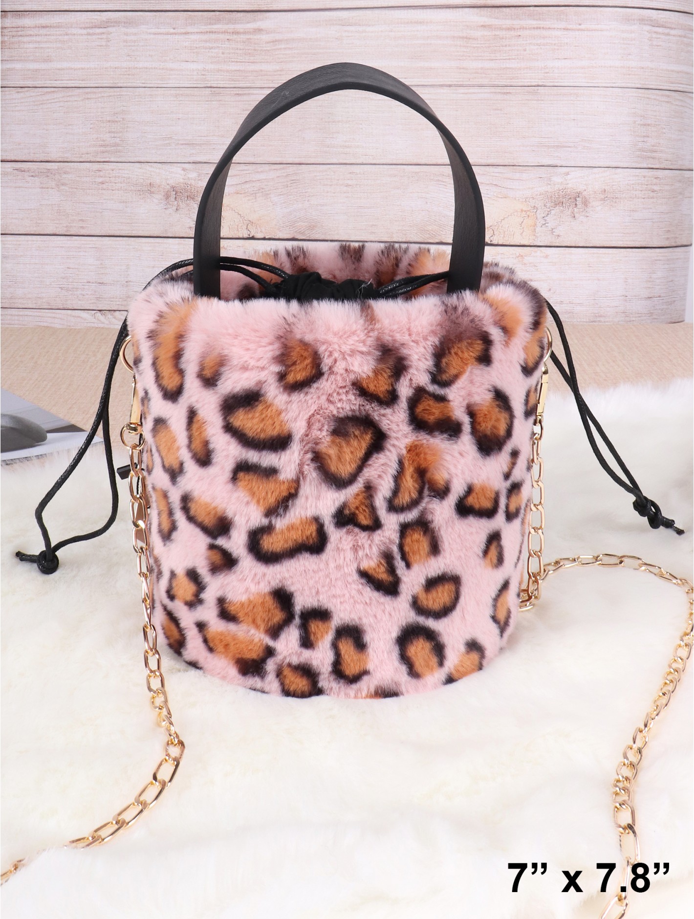 Plush Drawstring Bucket Bag