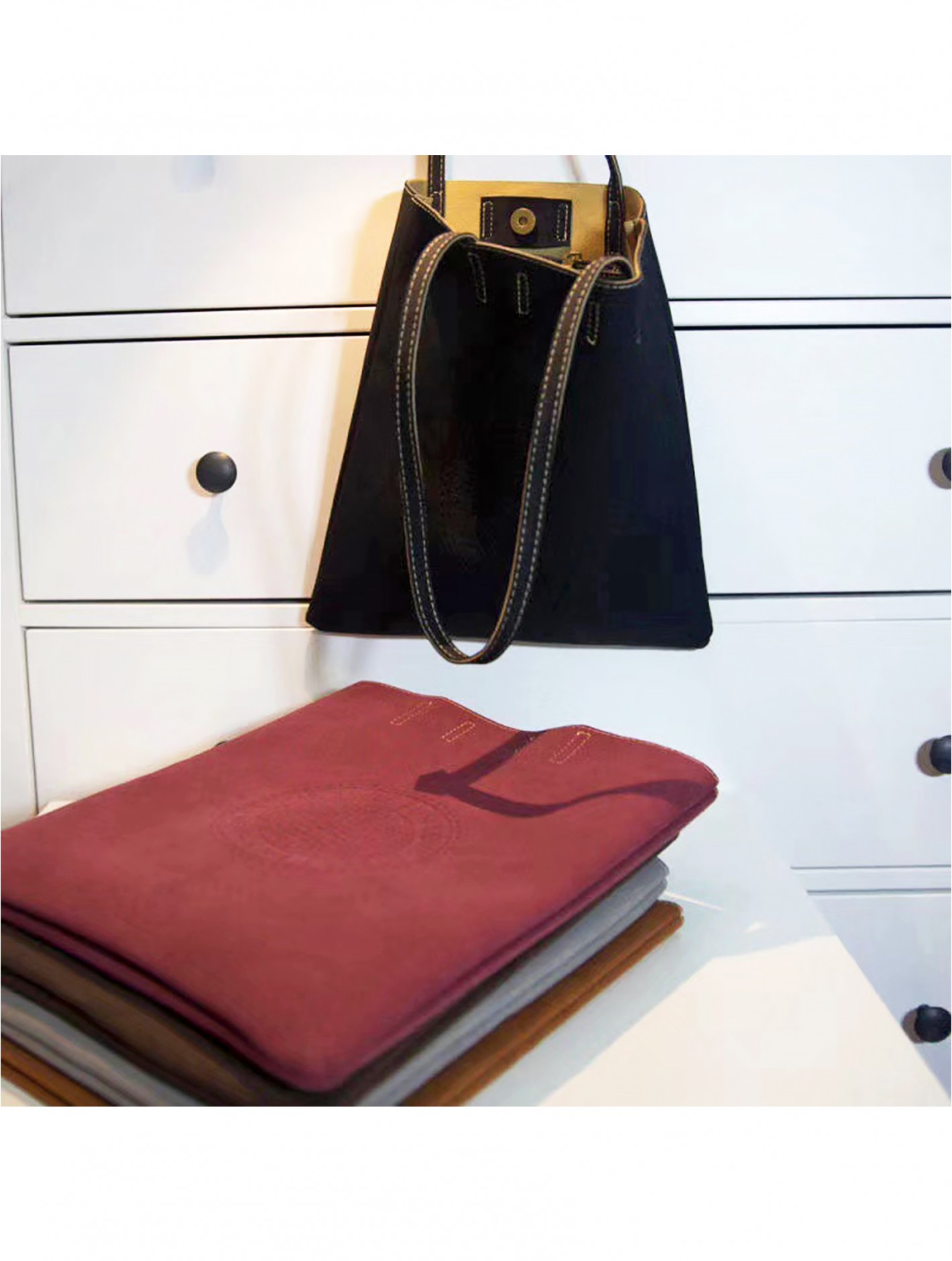 Solid Color Matte PU Tote Bag
