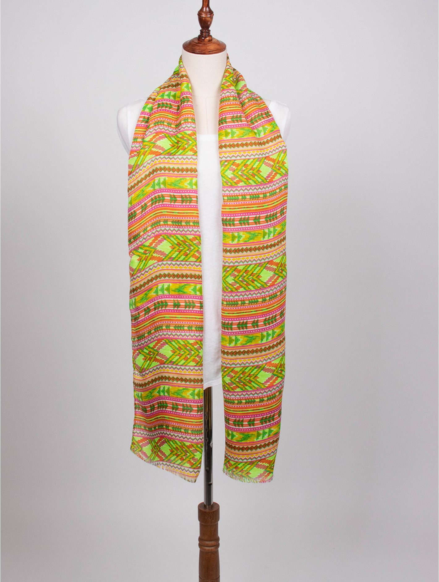 LINEN SCARF, MULTI TRIBAL