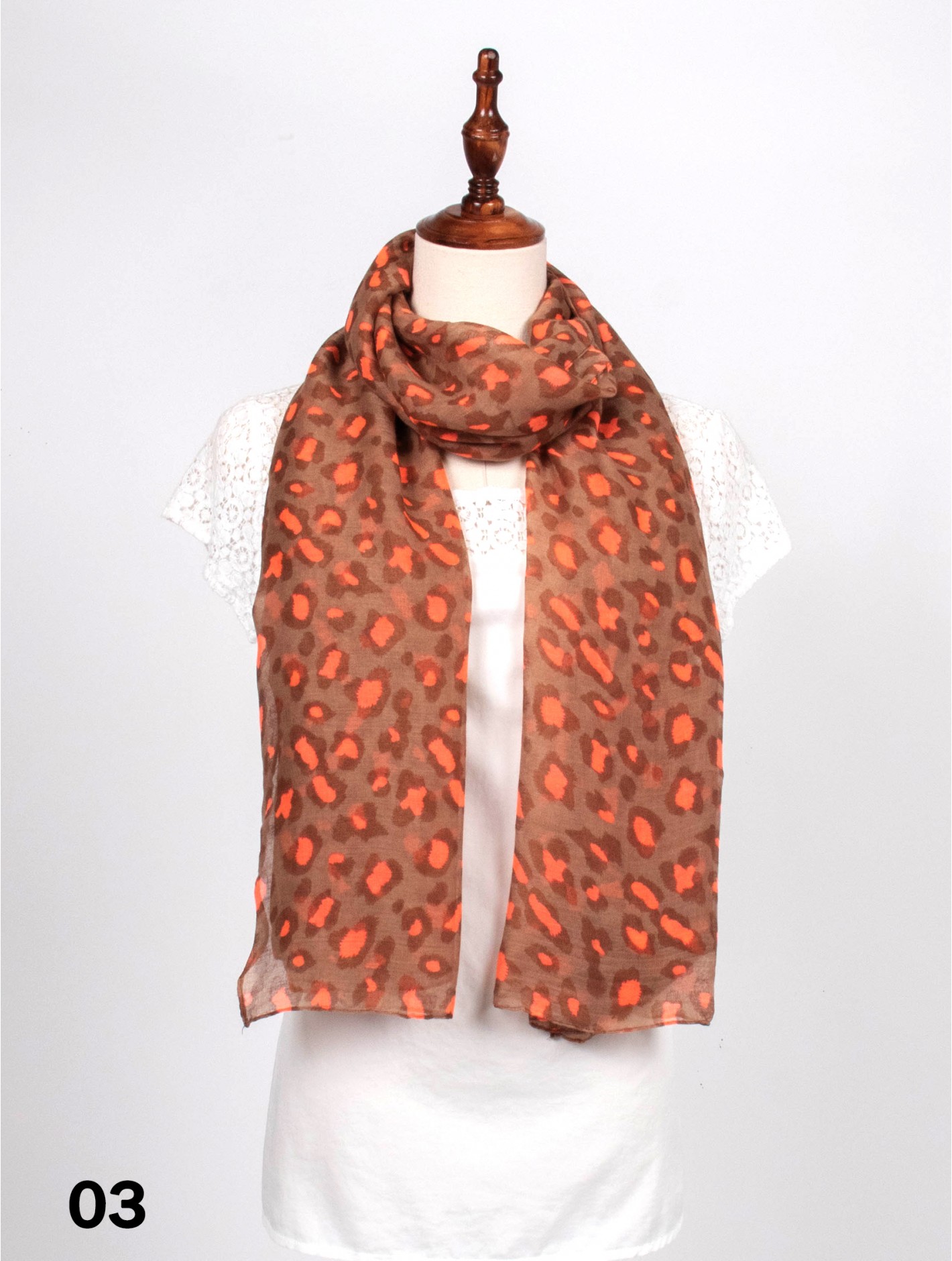 SCARF, LINEN, LEO, LARGE