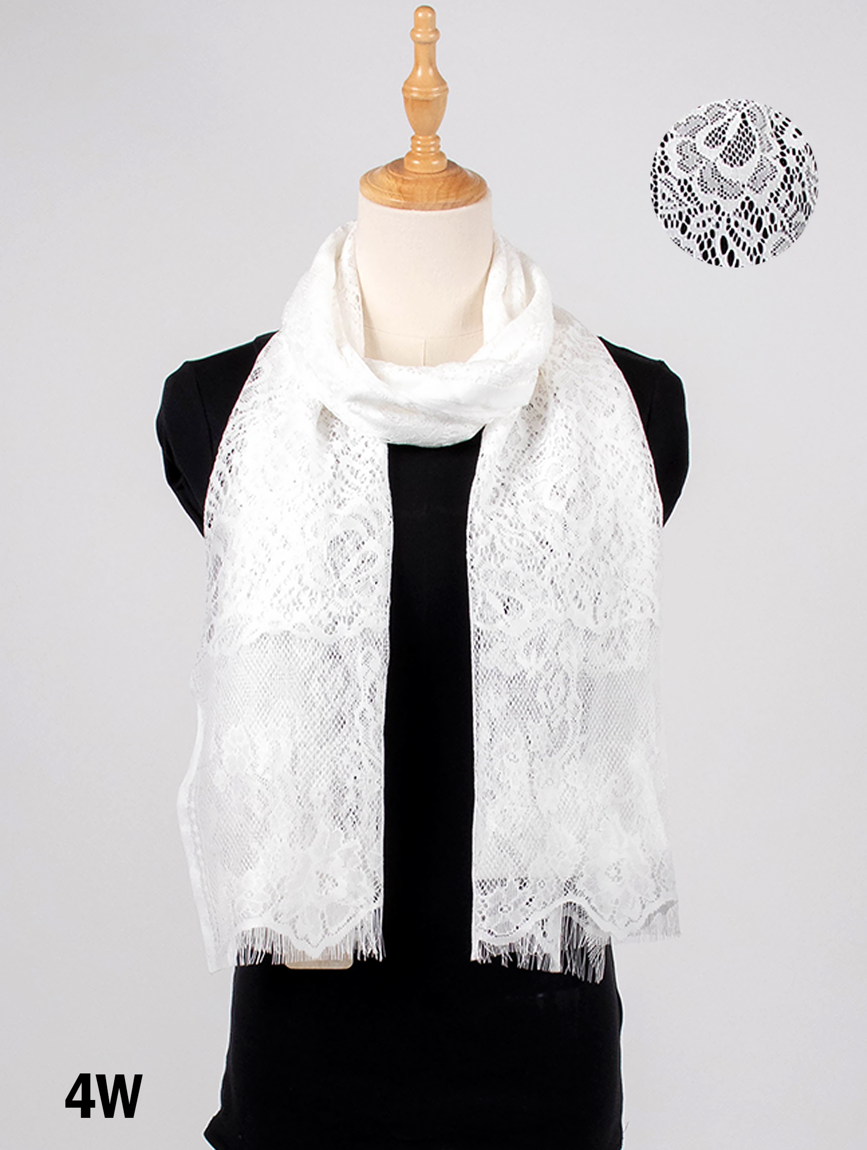 Flower Cut-Out Lace Design Scarf