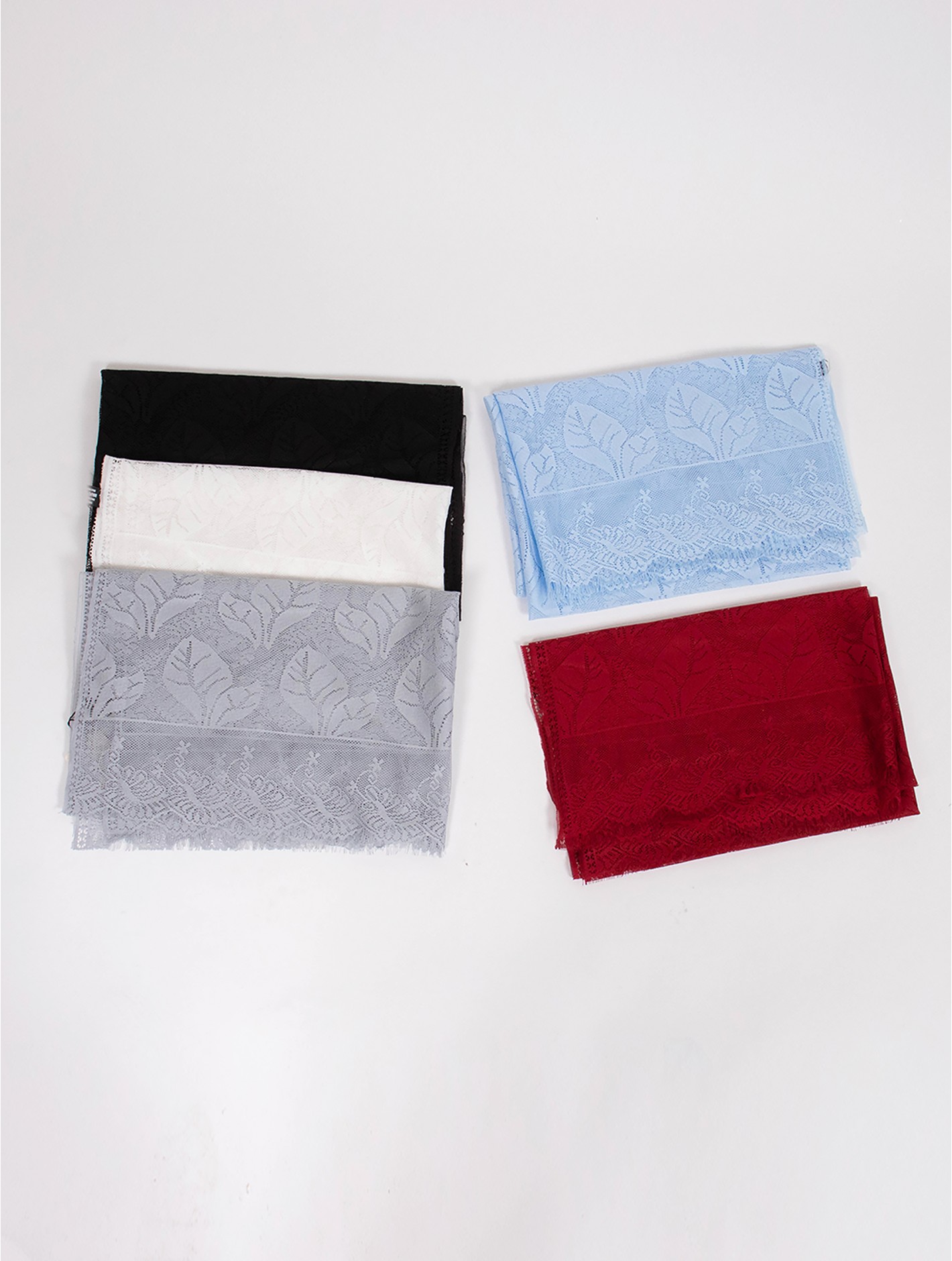 Leaves Cut-Out Lace Design Scarf