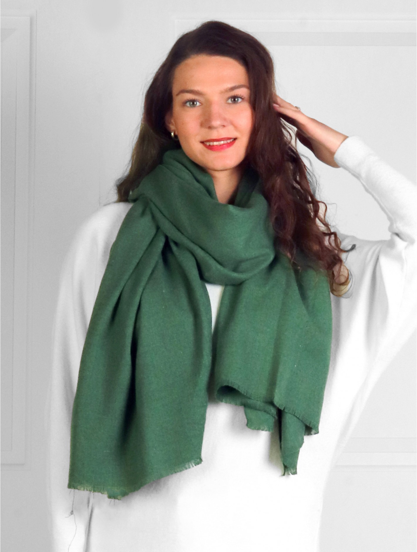 Premium Cashmere Feeling Solid Color Scarf W/ Tassels