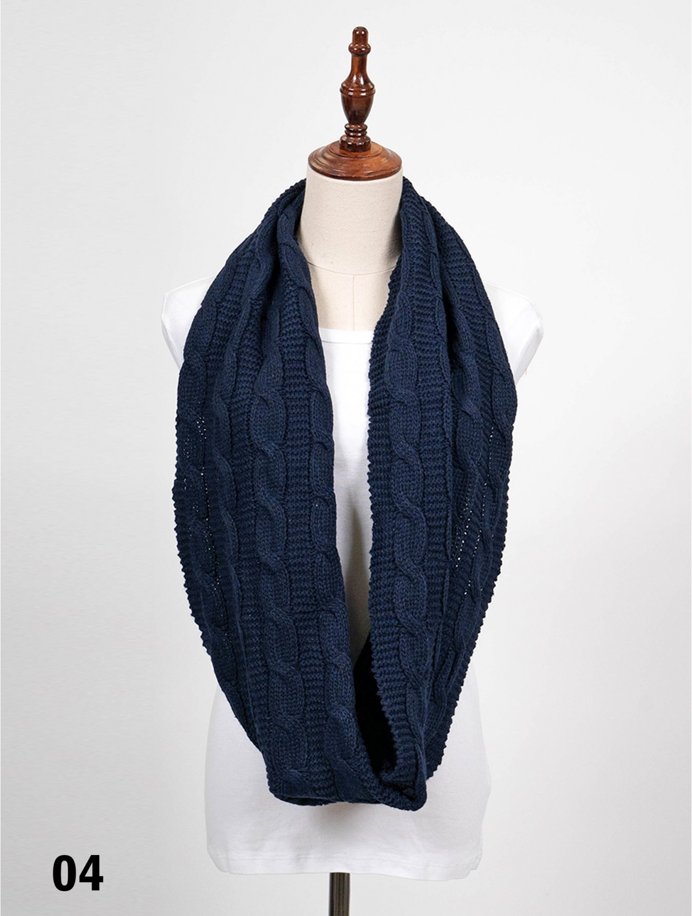 Weave Rib Knit Loop Scarf