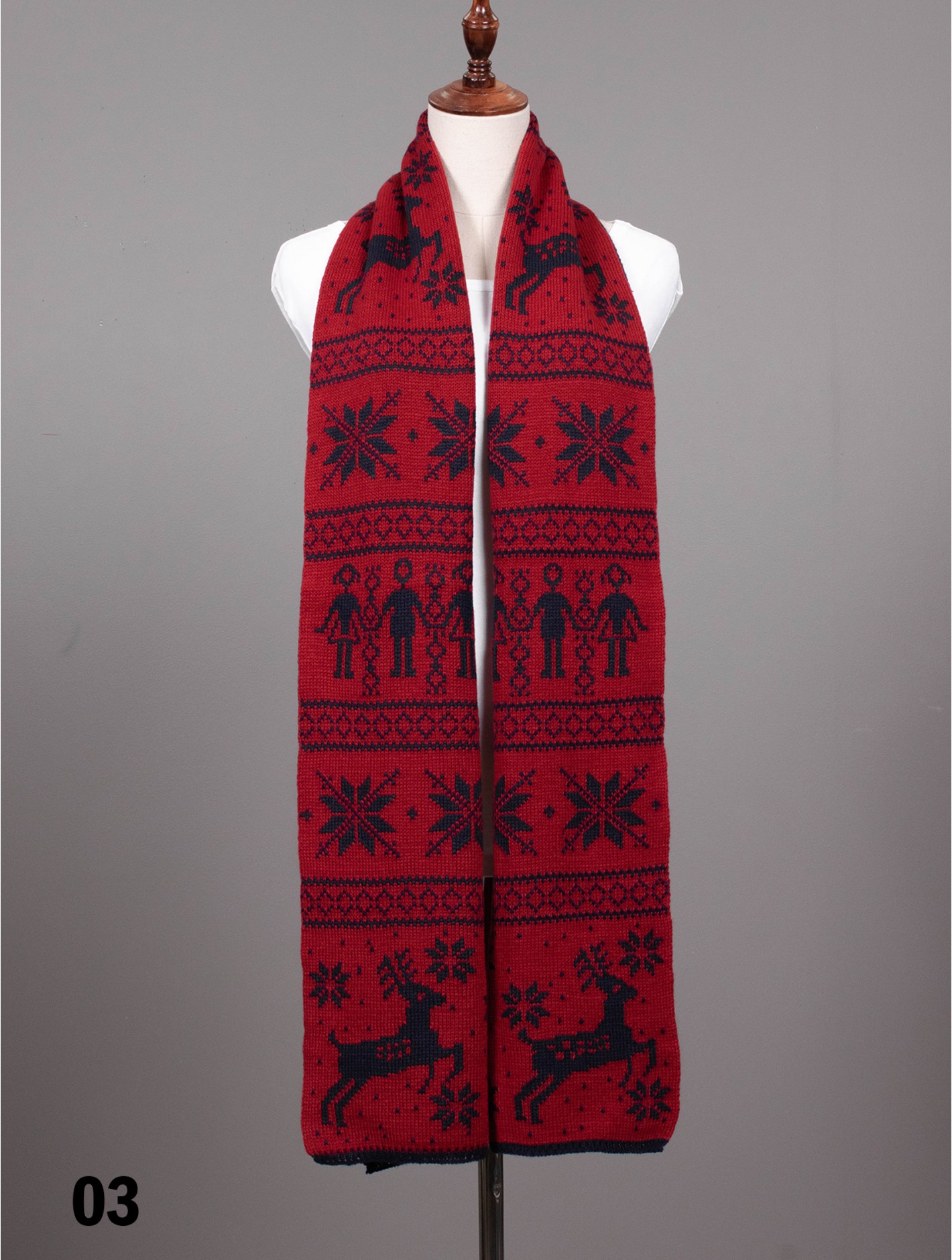 Textured Reindeer Design Scarf