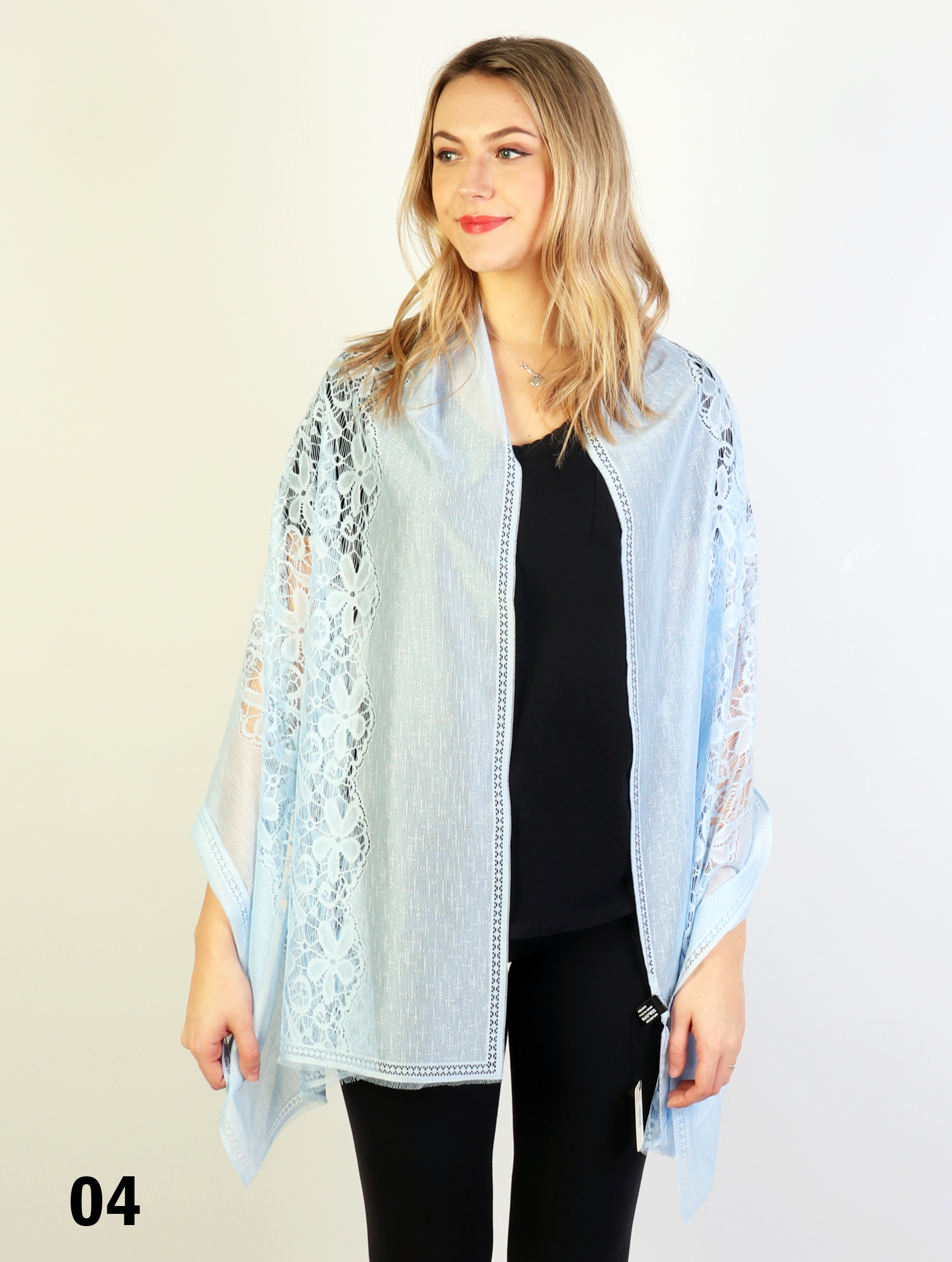 Flower Cut-Out Lace Design Scarf
