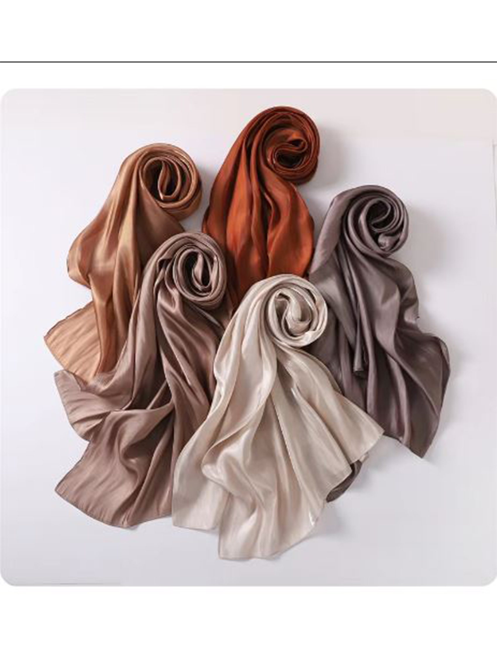 Solid Color Silk Feeling Scarf