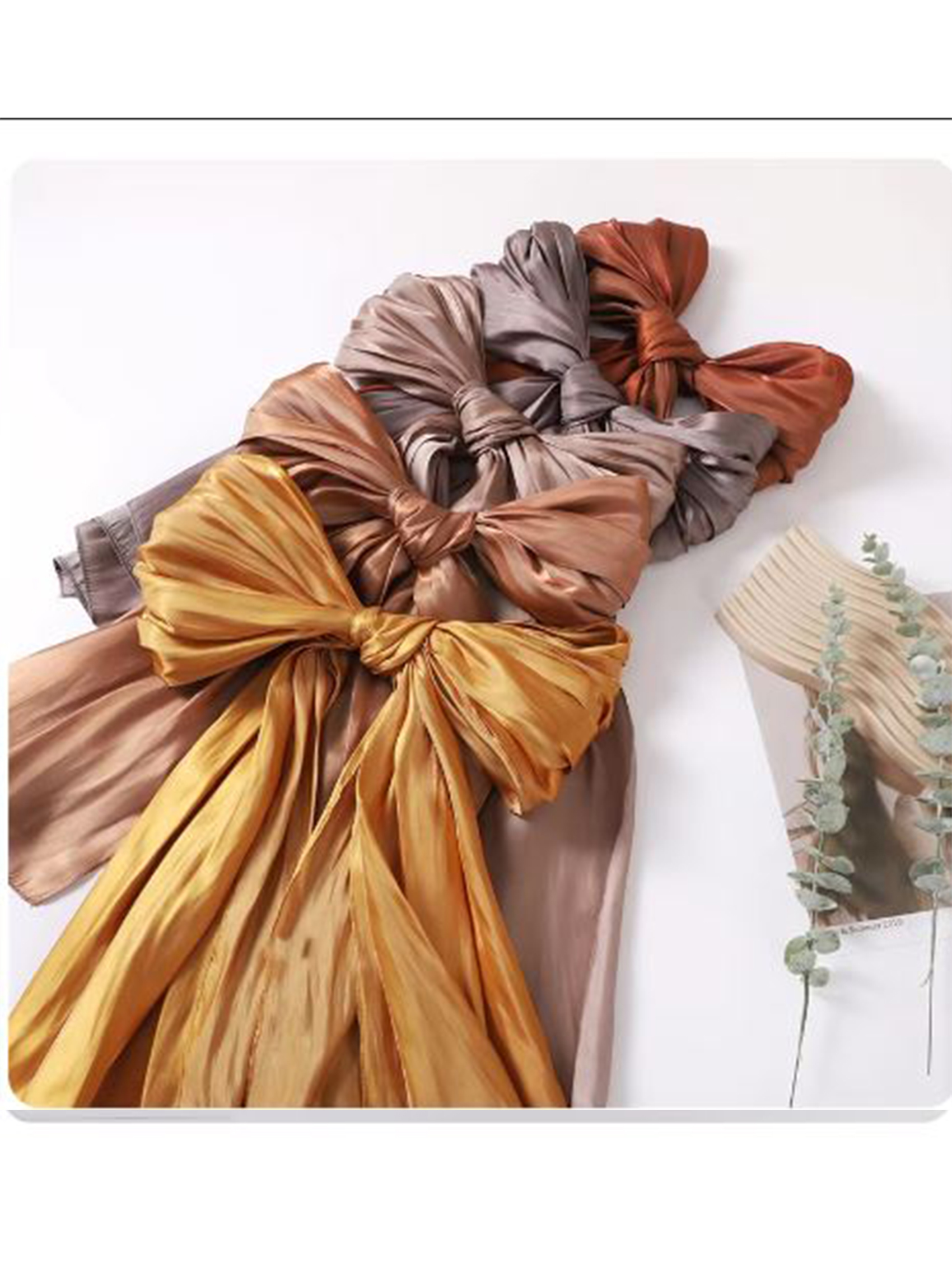 Solid Color Silk Feeling Scarf
