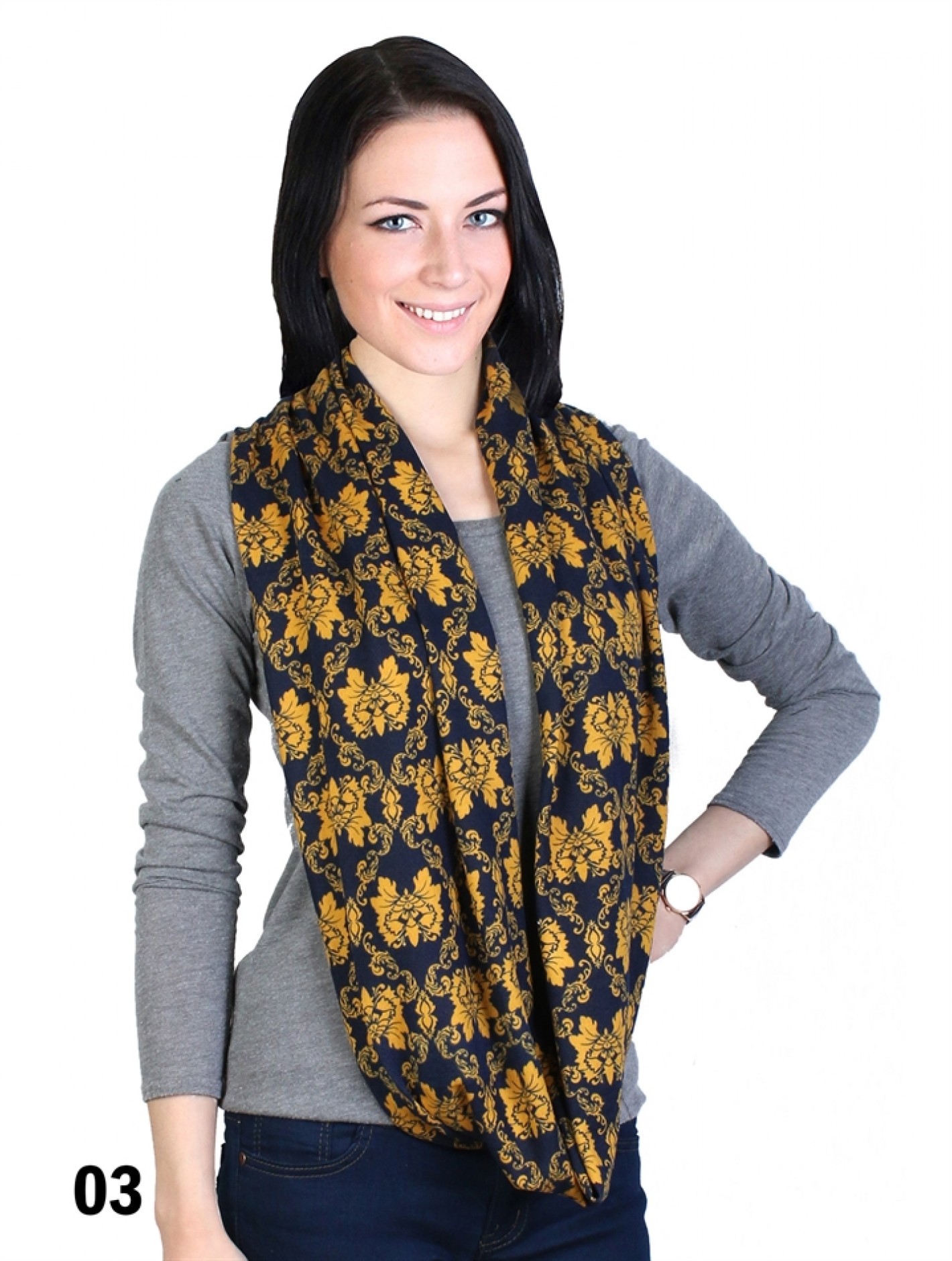 FLORAL PRINT LOOP SCARF